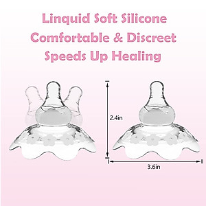 YIYEE Nipple Shields for Nursing Newborn 2 Count, Upgraded for Protecting Inverted & Sore Nipples, Assisting Latch Difficulties, Great for Breastfeeding Mothers, Carrying Case Included