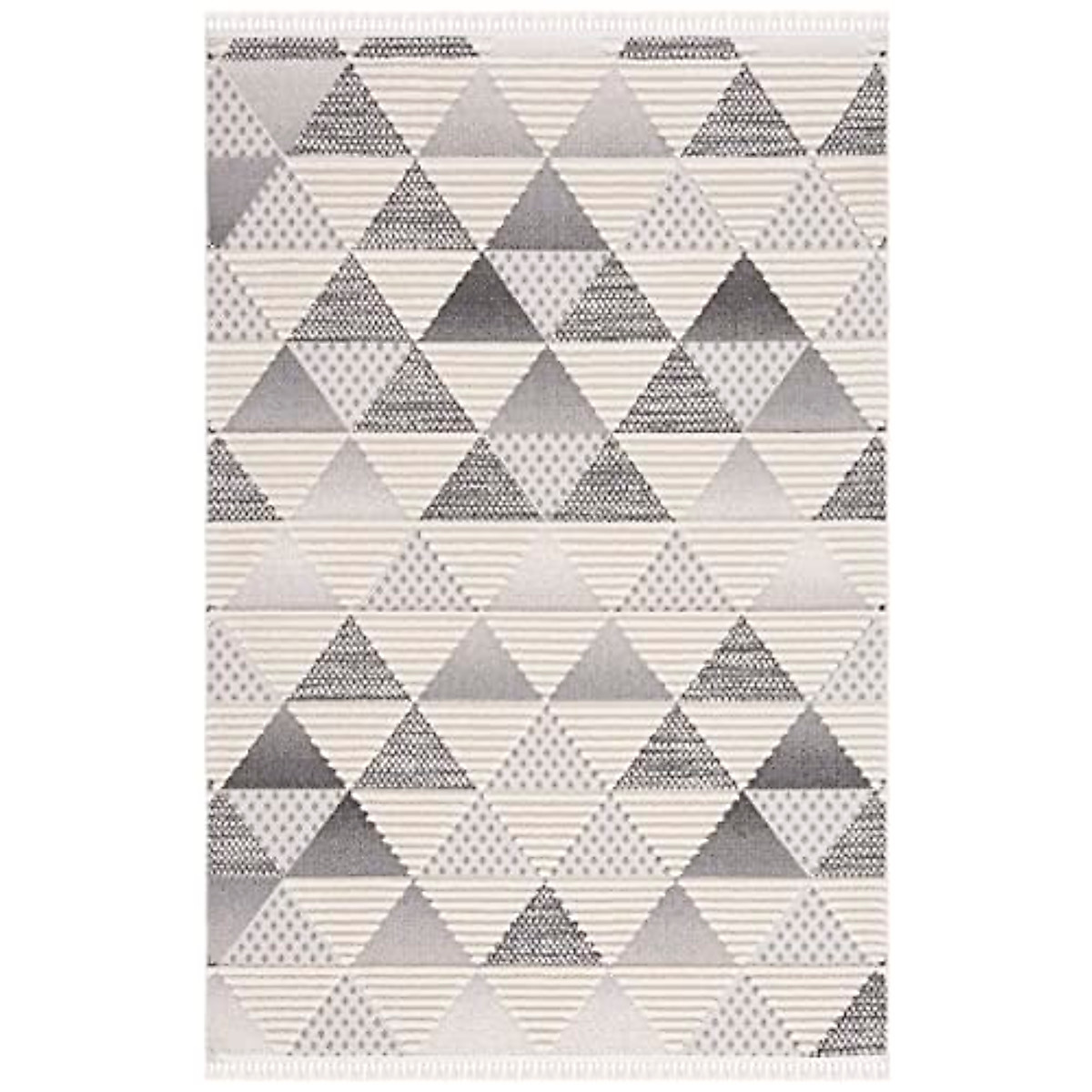 Safavieh Urban Collection 9' x 12' Grey/Ivory URB206F Mid-Century Modern Tassel Fringe Area Rug