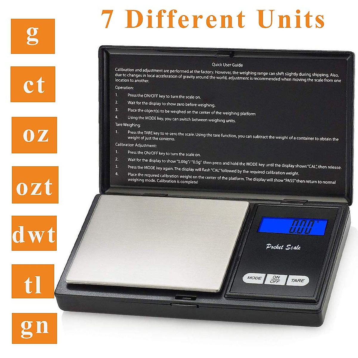 Luoyer Archery Arrow Scale Digital Pocket Scale Portable High-Precision Accurate Electronic 500g by 0.01g/7692grain by 0.15grain with LCD Display Mini Scale for Weighing Arrow Tips Arrowhead