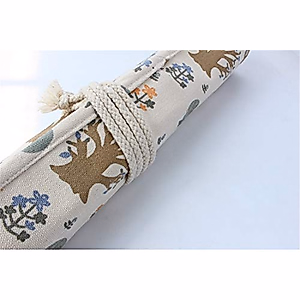 KARRESLY Art Paint Brush Holder,20 Slot Canvas Artist Paint Brushes Case Bag,Roll Up Drawing Pen Pouch Paintbrush Organizer for Artist Studio(Brush is Not Included)-Tree