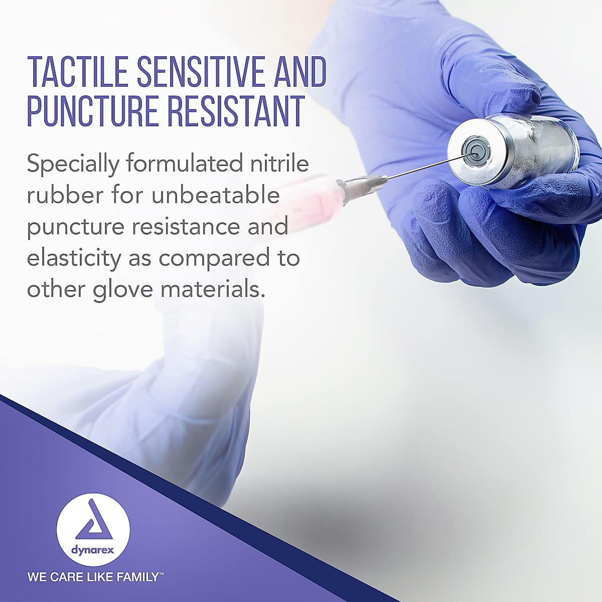 Dynarex DynaPlus Disposable Nitrile Exam Gloves, Powder-Free, Latex-Free, Strength + Value, Used by Professionals, Blue, Medium, 1 Box of 200