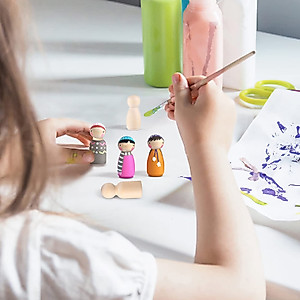 Christmas Doll 40Pcs Wooden Peg Dolls Unfinished Peg People Unpainted Wood Figures Decorative for DIY Graffiti Painting, Arts, Crafts Projects Wooden Toys Unfinished Wood