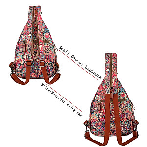 Women's Small Sling Crossbody bag Casual Backpack Purse for Outdoor Travel Hiking Backpack Colorful XB-17 (HS)