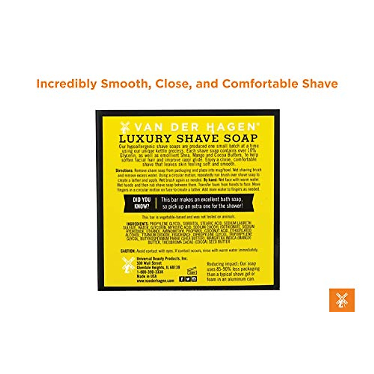 Van Der Hagen Men's Luxury Scented Shave Soap (Pack of 3)