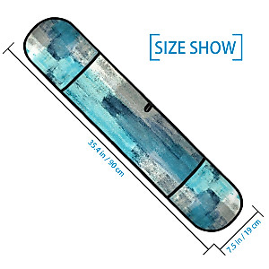 Turquoise Grey Double Oven Mitts, Modern Art Oven Mitts Heat Resistant Oven Gloves Washable Potholder for Kitchen Cooking Backing Microwave BBQ