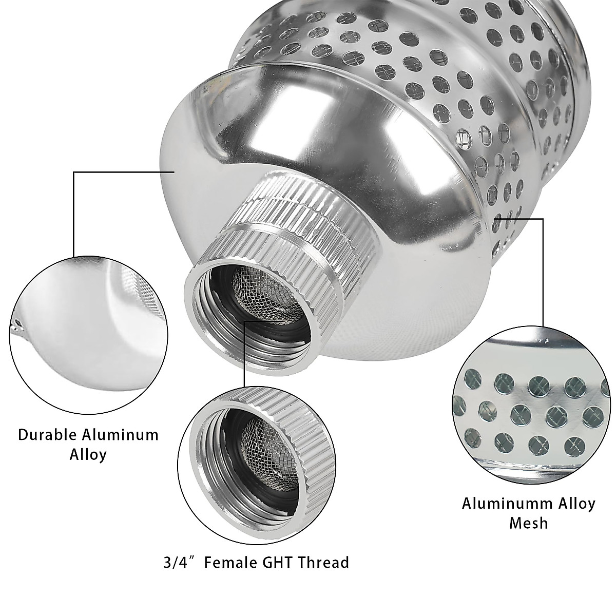 Hourleey 2 Pack Bubbler Sprinkler Heads, Aluminum Diffuser Flood Nozzle for Delicate Watering, Gentle Garden Metal Watering Soaker Sprinkler for Plants Garden Lawn Yard