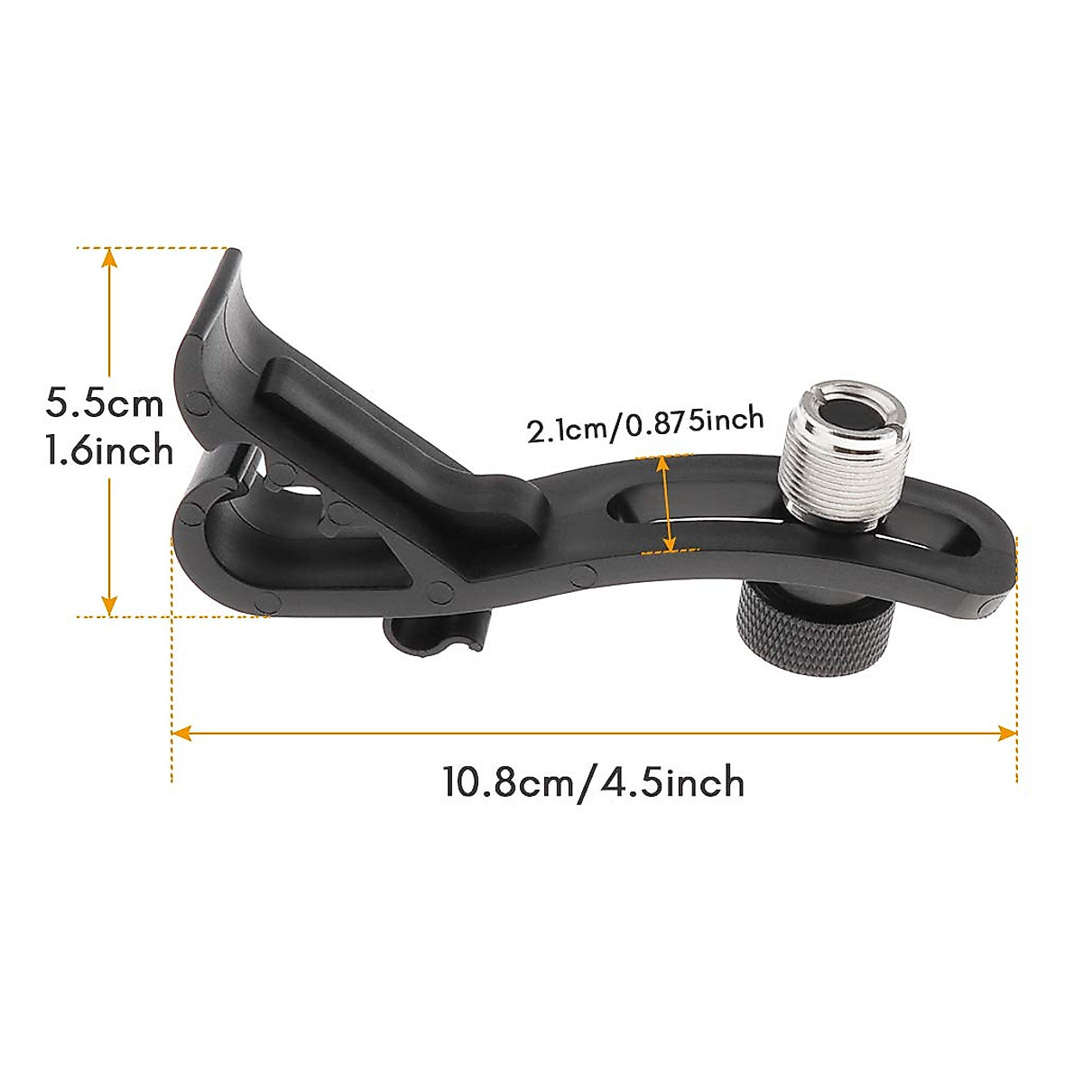 Alnicov Black Drum Mic Shockproof Clamp Metal Movable Mount Kit Hard Groove Gear Universal Mic Clip Adjustable