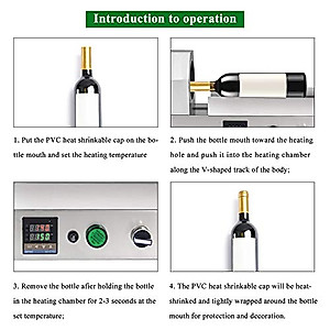 Saladulce Electric PVC Capsule Shrinking Machine SS Wine Bottle Capsule Heat Shrinker Thermostatic Digital Display for 70mm PVC Capsules (110V)
