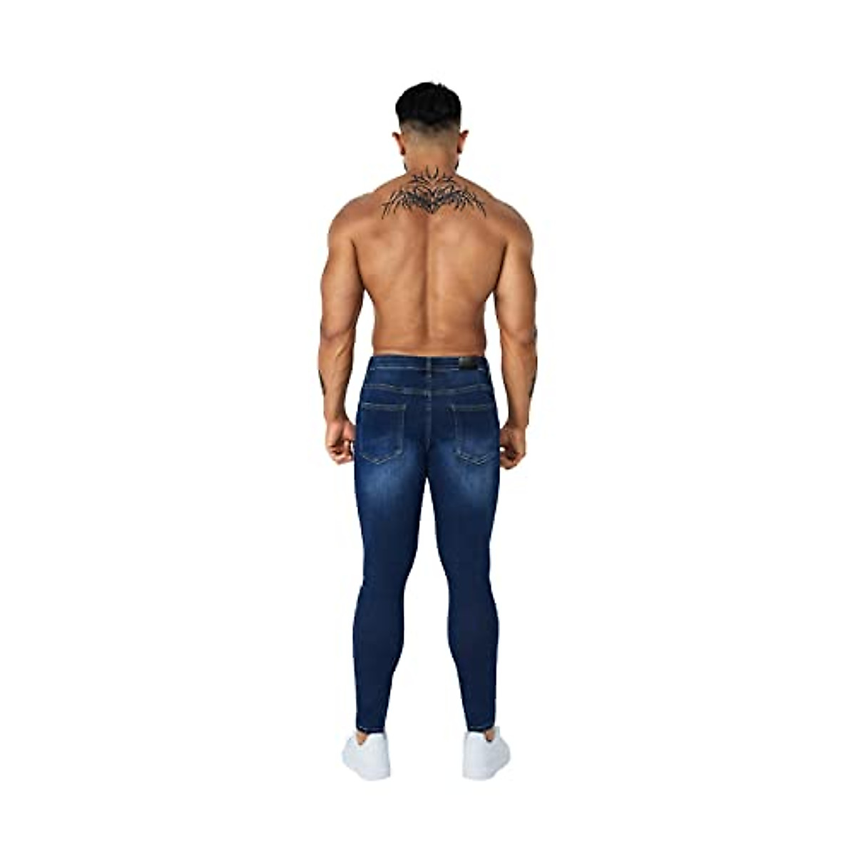 manverse&co Men's Super Skinny Athletic Fit Stretchy Soft Washed Premium Spray-on Fit Denim Jeans (Pls Go One Size Up)