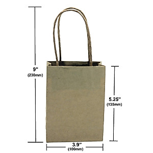 Creative Hobbies® Small Kraft Paper Gift Handle Bags - Weddings, Favors, Goody Bags - Wholesale Pack of 13 Bags