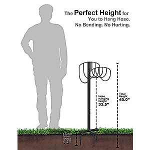 Artigarden Freestanding Garden Hose Holder Hanger, Heavy Duty Metal Water Hose Storage Stand Rack