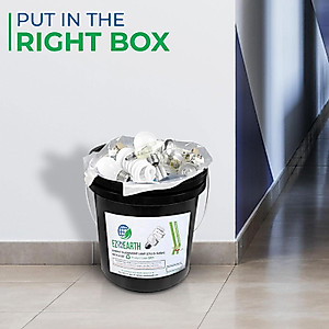 EZ on the Earth - Recycling Container for Compact Fluorescent Lamps – 5 Gallons Recycling Kit for Mini Spiral Light Bulbs (Recycling Bin for 45 – 90 Units) (Model – 50CF)