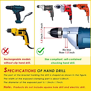 Square Hole Drill Bit Adapter for Drill Machine Accessory, Easy Installation and Disassembly, Mortising Attachment for Drill Press, Woodworking Mortise Machine, Tenon Drill Bits Fixing Bracket