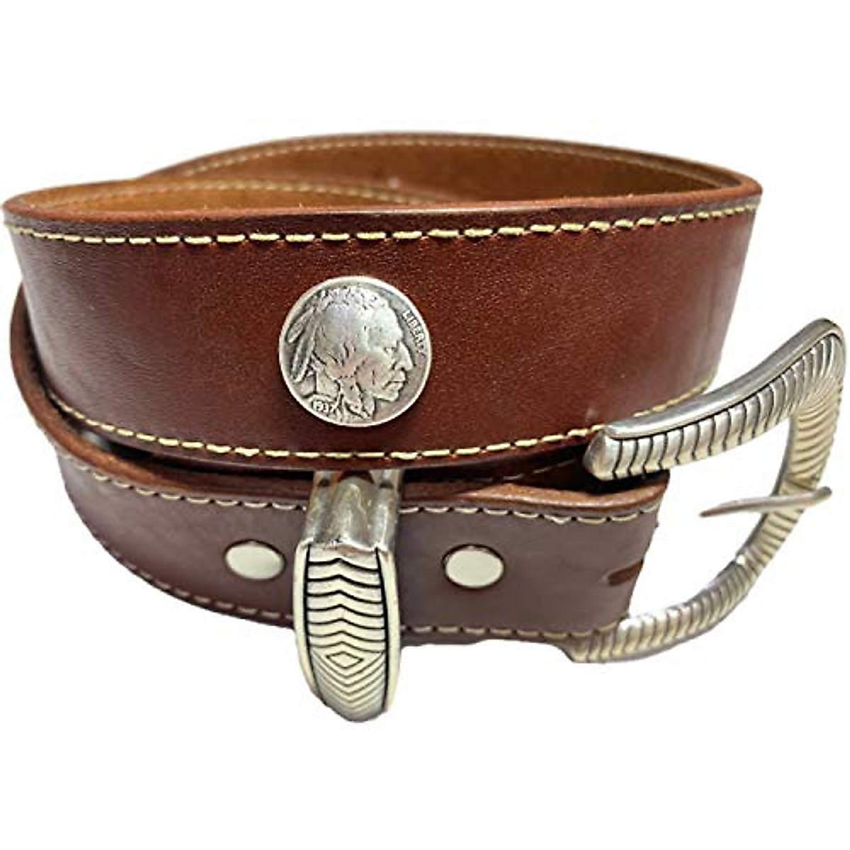 Toxic Jungle 2 Pieces 4/5 inch (21mm) Indian Head Nickel Classic Screw Post Decorative Nickel Concho, Ornament for Leathercraft Saddle/Belt/Saddle Blanket/Hats/Wallet, Antiqued Silver