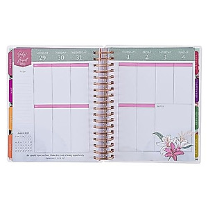 Christian Art Gifts Inspirational 18 Month Wirebound 2024 Planner for Women: I Can Do All This - Philippians 4:13 Bible Verse, Personal Week Organizer w/Elastic Closure Aug 2023-Jan 2025, Teal Floral