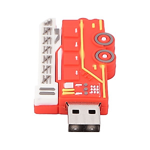Kafuty-1 Cute USB Flash Drive, Novelty Cartoon Fire Truck Thumb Drive, Pendrive Memory Thumb Stick, Gifts for School Students Kids Children Teacher Collegue Employees(16GB)