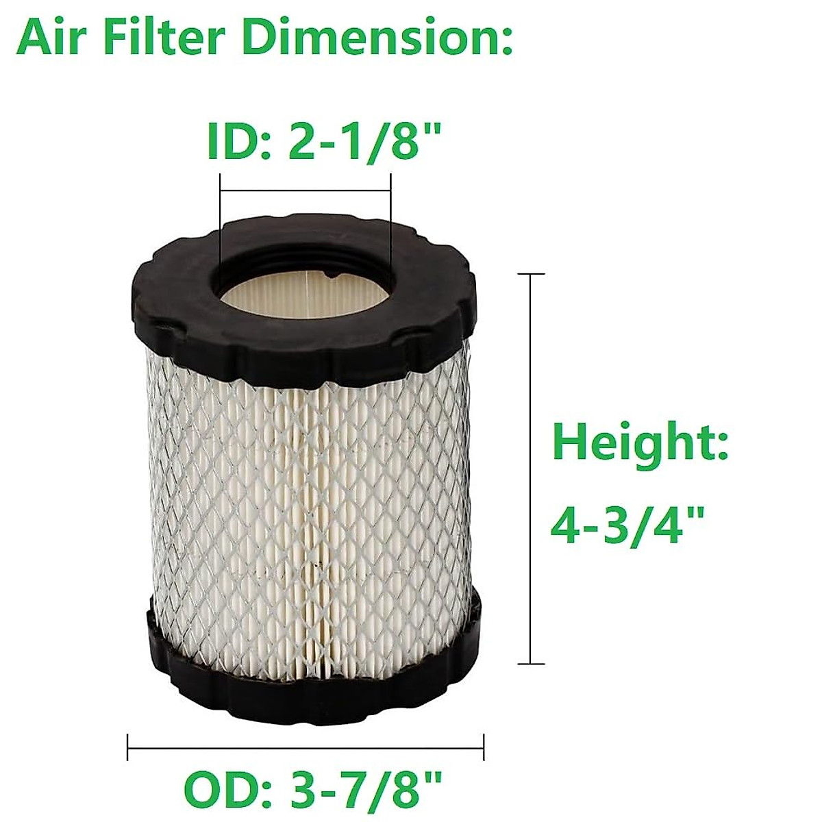 Annolai 798897 592496 Air Filter for BS 794935 653412 4250 44M977 44P977 44Q977 49L977 49M977 Engine Lawn Mower John Deer-e LG269 Z435 Z445 Z465 Z625 Z645 Z655 Zero Turn, Pack of 2