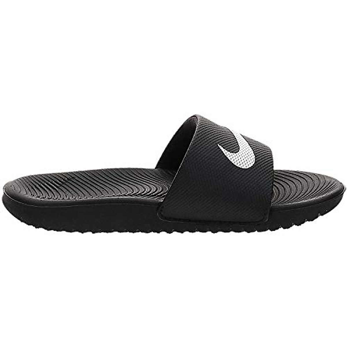 NIKE Kids' Kawa Slide (GS/PS) Athletic Sandal (5 Big Kid, Black/White/Black, numeric_5)