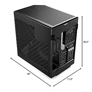 HYTE Y60 Modern Aesthetic Dual Chamber Panoramic Tempered Glass Mid-Tower ATX Computer Gaming Case with PCIE 4.0 Riser Cable Included, Black (CS-HYTE-Y60-B)