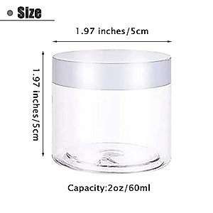 20 PCS 2oz Plastic Empty Jars with Lids(White),Wide-Mouth Refillable Storage Containers for Cosmetics,Empty Storage Container for Candy,Beads,Slime Making,Crafts,Creams,Gifts