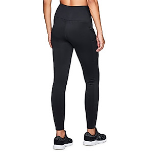 Avalanche Women's Full Length Zipper Pocket Hiking Fleece Lined Legging Black 4Pkt L