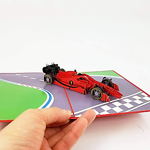 Racing Car 3D pop up greeting card - Formula One, Car Racing, F1, Happy Birthday, Congratulations, Car Lover, Just Because, Friendship, Thank You, Father's Day | Pop Card Express (Racing Car Birthday Card)