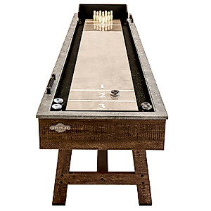 American Legend Stonebridge 9’ LED Light Up Shuffleboard Table with Bowling