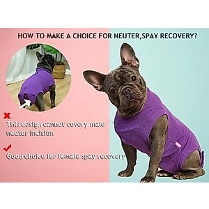 Wabdhaly Dog Surgery Recovery Suit for Female Spay,Puppy Surgical Recovery Zip Up Suit,Anti-Licking Bodysuit for Abdominal Wounds,Cone Alternative Recovery Blank Suit for Dogs