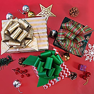 12 PCS Christmas Bows for Gift Wrapping, Large Pull Bows for Present, Accessory for Xmas Gifts, Bouquet, Basket, Bottles Gifts Decoration, Gift Wrapping and Present Decor