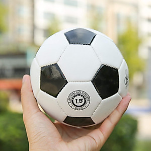 YANYODO Durable 6" Mini Size Training Soccer Ball Soft Sports Toy Ball for Toddlers, Kids Gift (Black&White)