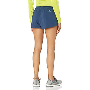 adidas,Womens,Woven Pacer Badge of Sport Shorts,Crew Navy/Hazy Blue,X-Large