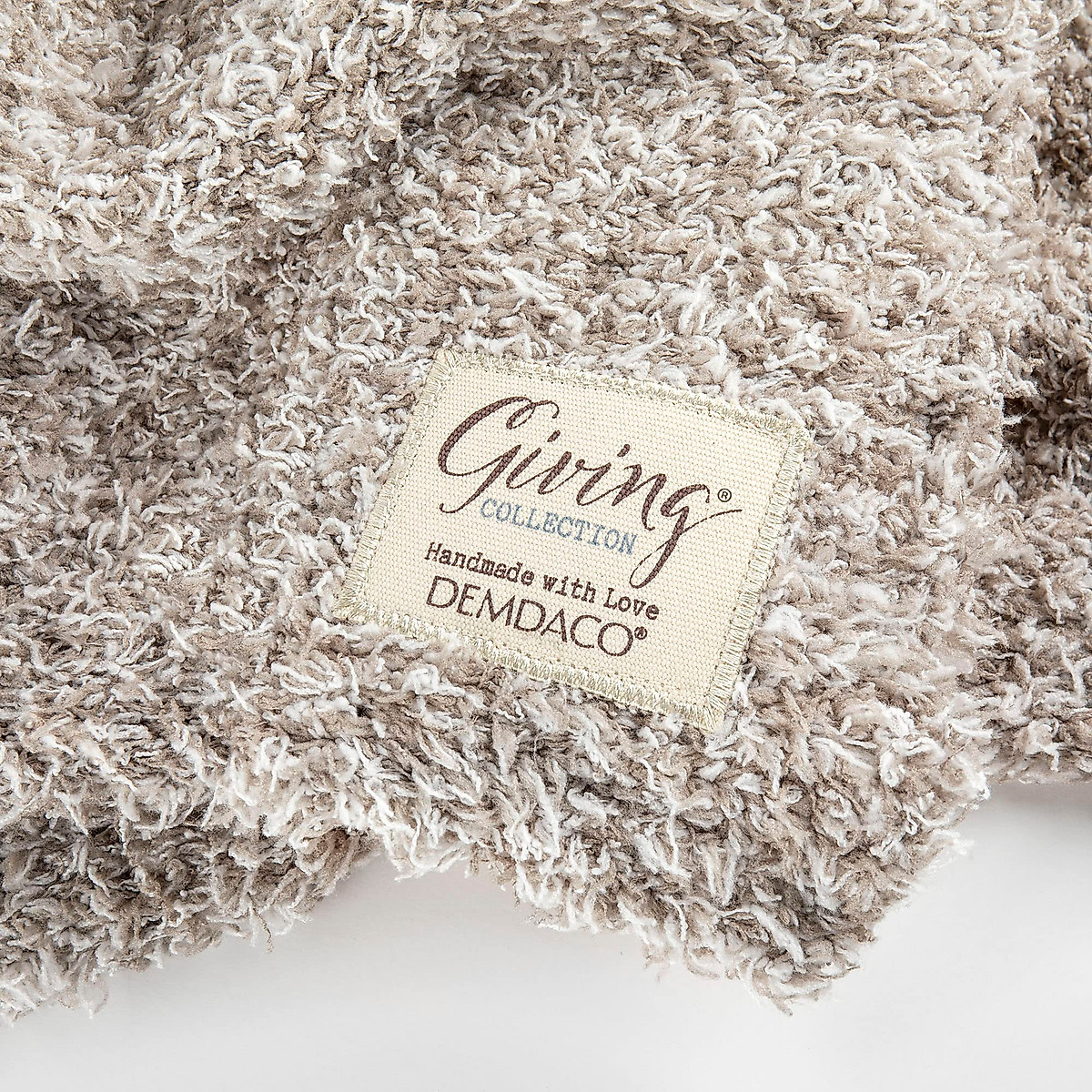 DEMDACO Taupe Grey Soft 50 x 60 inch Plush Polyester Decorative Throw Giving Blanket