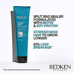 Redken Extreme Length Leave-In Conditioner | For Hair Growth | Seals Split Ends & Prevents Breakage | Infused With Biotin | 5.1 Fl Oz