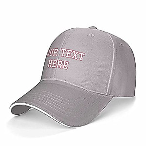 YEMHUKE Custom Hats, Soft Baseball Cap, Personalized Text & Photo Dad Hats, Custom Hat for Men & Women Gray, 1-8