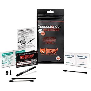 Thermal Grizzly Conductonaut Thermal Grease - 1Gram Set + Extra Applicators - Liquid Metal Thermal Paste for Cooling The CPU, GPU (Conductonaut) (1g Combo)