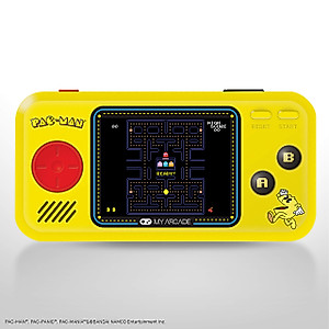 My Arcade Pocket Player Handheld Game Console: 3 Built In Games, Pac-Man, Pac-Panic, Pac-Mania, Full Color Display, Speaker, Volume Controls, Headphone Jack, Battery or Micro USB Powered, Yellow