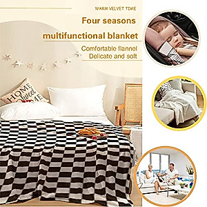 Black White Race Checkered Flag Soft Microfiber Lightweight Cozy Warm Blankets & Throws for Couch Bedroom Living Room