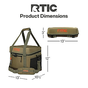 RTIC 28 Can Everyday Cooler, Soft Sided Portable Insulated Cooling for Lunch, Beach, Drink, Beverage, Travel, Camping, Picnic, for Men and Women, Olive