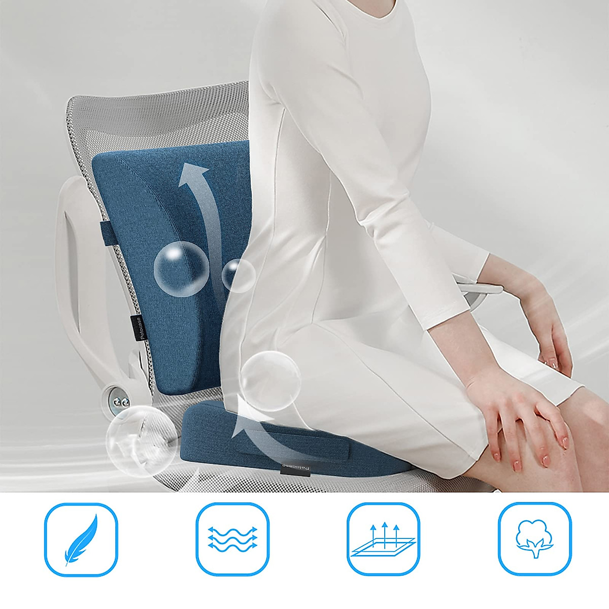 2022 Memory Foam Seat Cushion Orthopedic Design & Back / Lumbar Support Pillow for Office Chair, Car, Truck, Wheelchair for Hemorrhoid, Pregnancy Post Natal, Sciatica,Tailbone & Lower Back Pain Relief