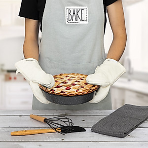 Rae Dunn Mini Oven Mitts Heat Resistant, Quilted Cooking Gloves for Cooking, Grilling, Baking, Kitchen Décor, Home Essentials