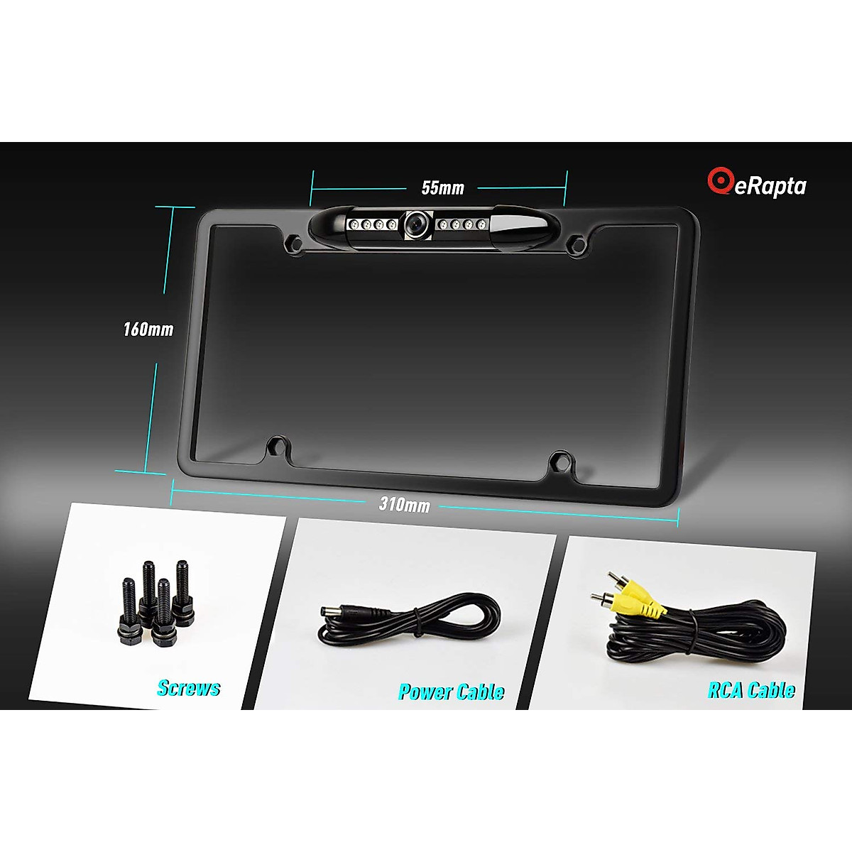 Backup Camera Car Dash Security Sensor Camera License Plate Frame Camera Car Rear View Camera Waterproof Backup Camera led Reverse Camera with 8 LED Night Version Auto Reverse