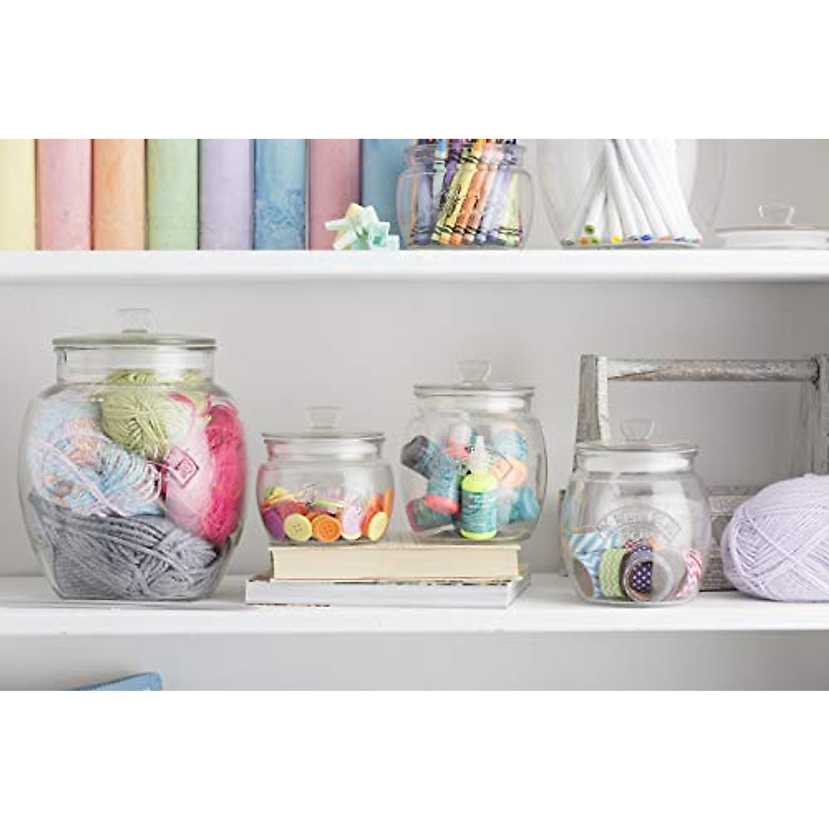Kilner Glassware Universal Storage Jar, Durable Multi-Purpose Glass Container with Airtight Push-top Lid, 135-Fluid Ounces