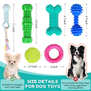 Puppy Chew Toys for Teething, Dog Chew Toys 6 Pack, Squeaky Dog Toy, Small Dogs Chew Toys, Puppies Teething Toys for Teeth Cleaning & Gum Massage, Anxiety Relief Interactive Dog Toys (6 Pack)