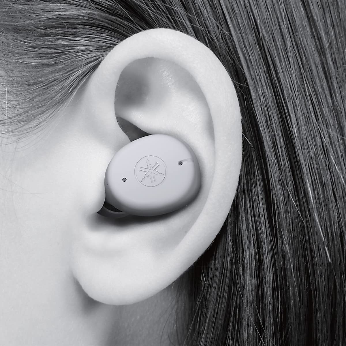 YAMAHA TW-E3C True Wireless Earbuds with Ambient Sound, Clear Voice Calling, & Gaming Mode (Gray), Small