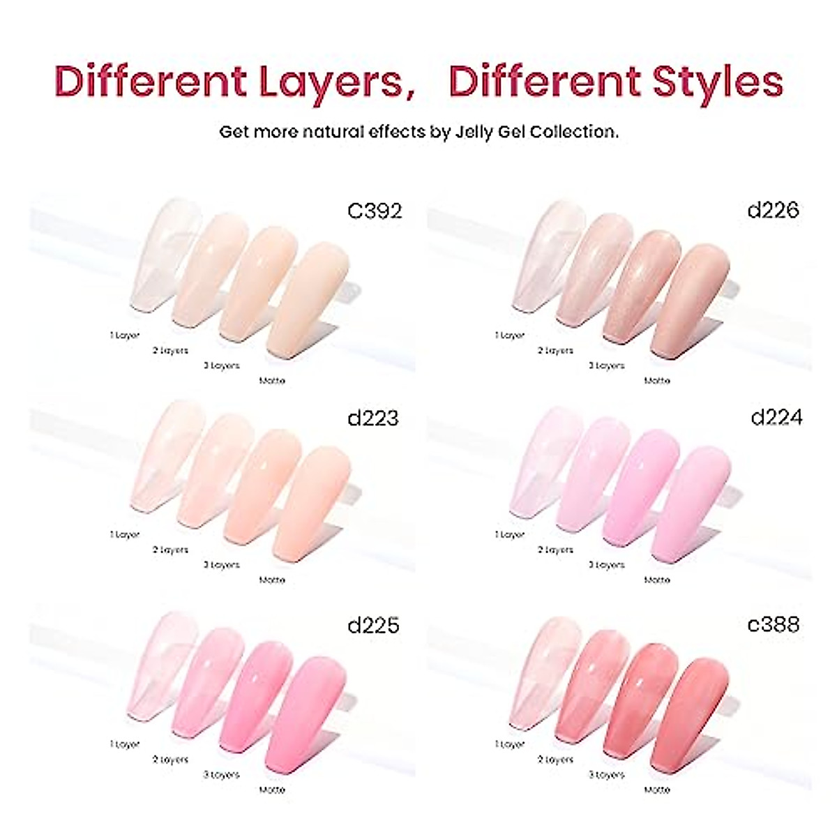 Beetles Jelly Gel Nail Polish Set 6 Colors Aesthetic Nude Shimmer Giltter Nails Withe Pink Gel Polish Kit Translucent Soak off Uv Nail Gel Diy Manicure 2023 New Nail Trend