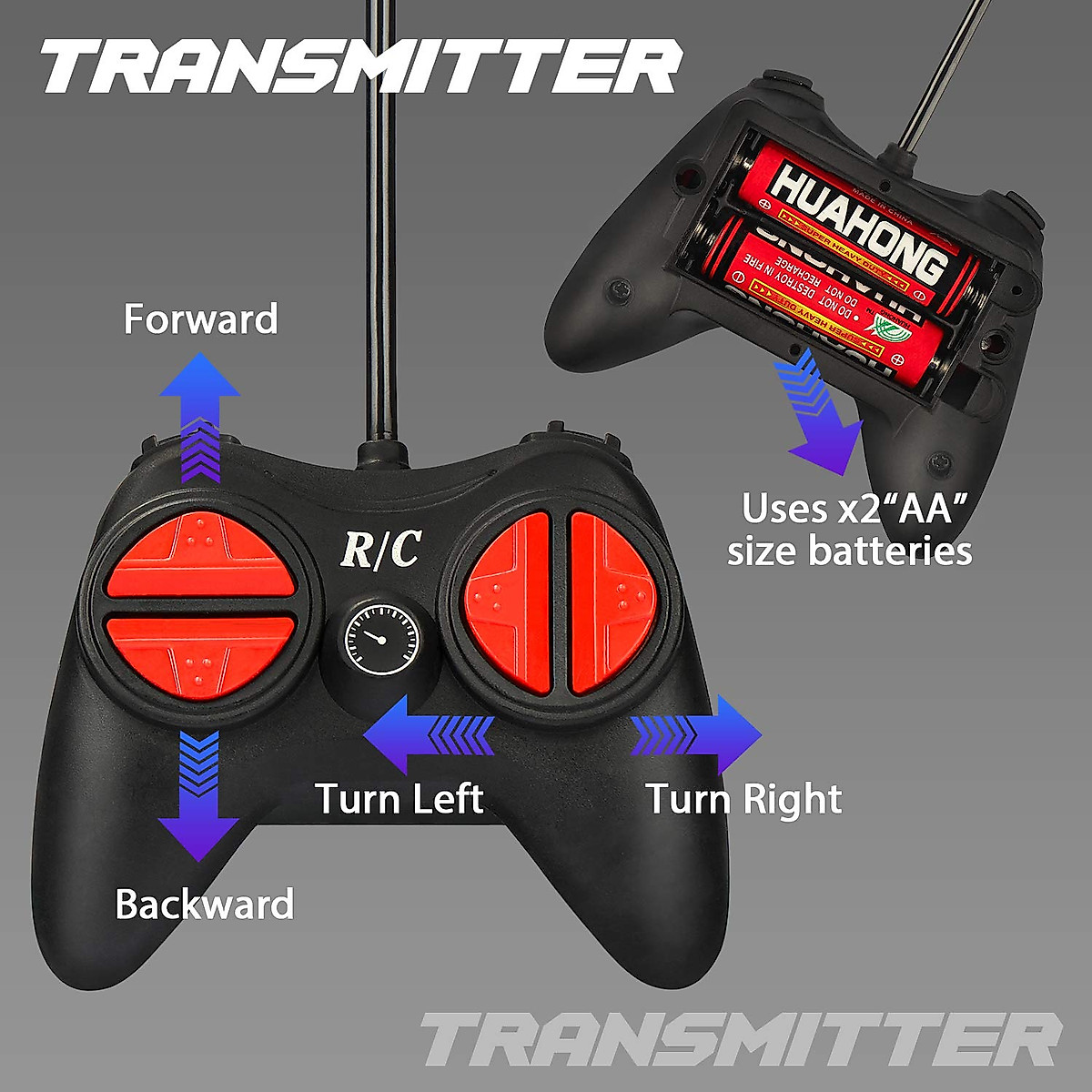 GaHoo Remote Control Car for Kids - Durable Non-Slip Off-Road Shockproof High-Speed, All Terrain Electronic RC Racing Car Toy Gifts for 3 4 5 6 7 8 Year Old Boys Girls (Dark Blue)