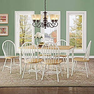 Better Homes and Gardens Autumn Lane Farmhouse Dining Table, White and Natural by Better Homes & Gardens