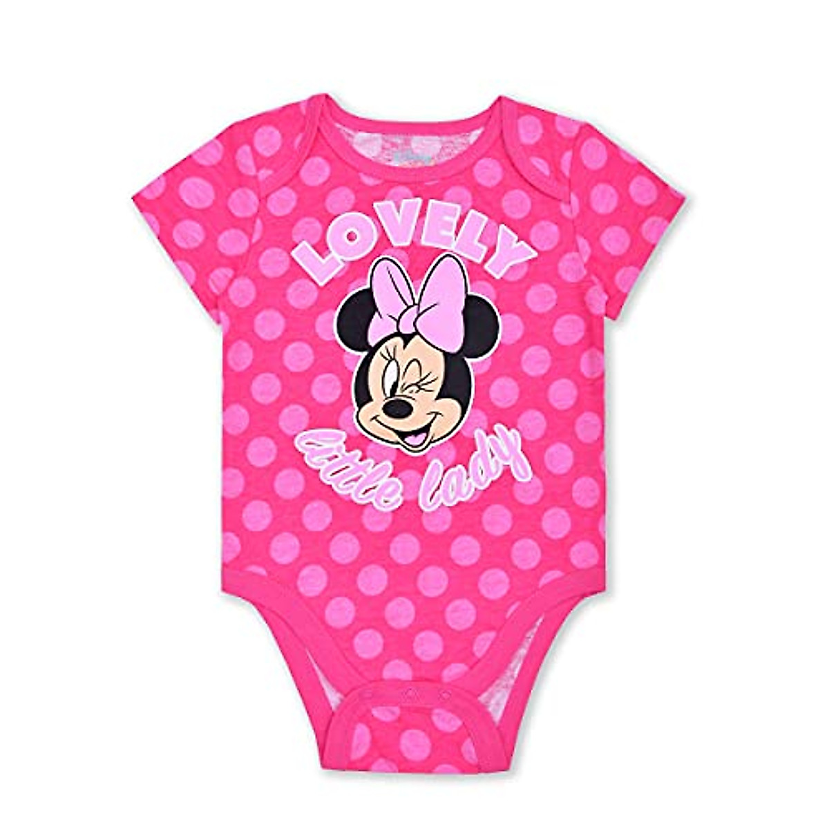 Disney Minnie Mouse Girls’ 4 Pack Bodysuit for Newborn and Infant – Pink/Grey/White