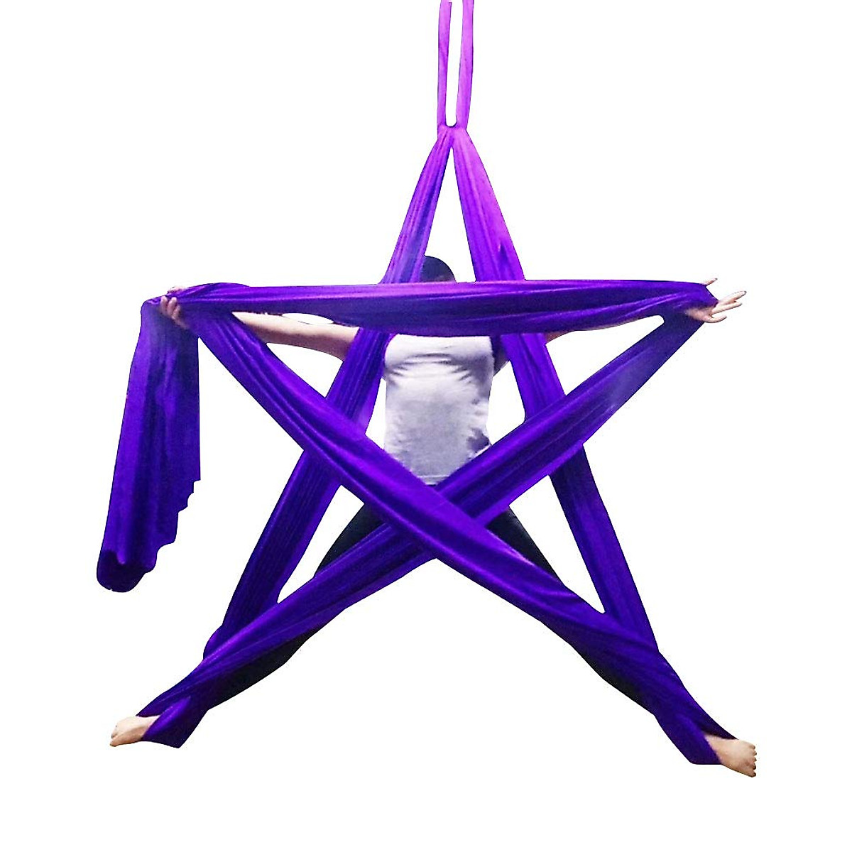 Dasking Premium Aerial Silks Equipment - Safe Deluxe Aerial Kit (Dark Purple)