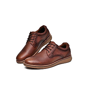 Arkbird Mens Casual Dress Shoes Mens Dress Sneakers Leather Shoes Business Casual Shoes Men Brown Shoes